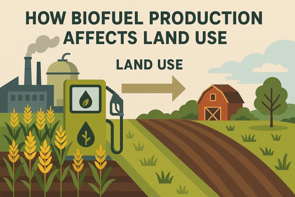 How biofuel production affects land use.